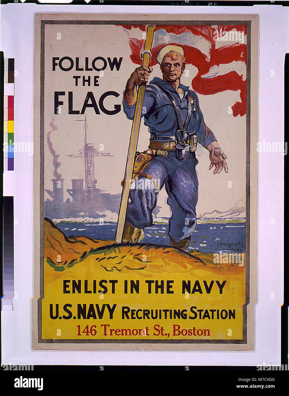 A vintage U.S. Navy recruitment poster encouraging enlistment ...