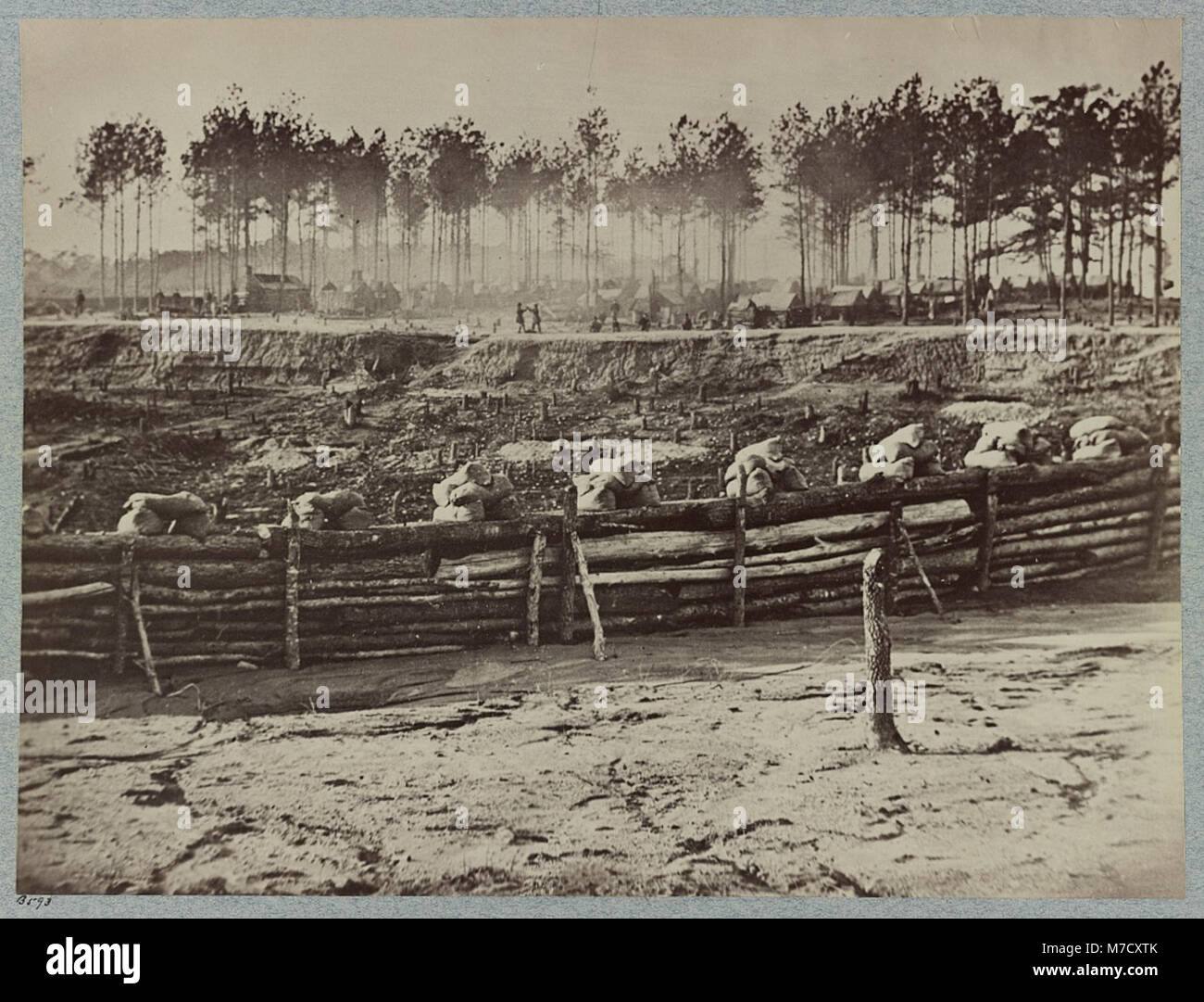 A photograph showing the fortifications along the Bermuda Hundreds ...