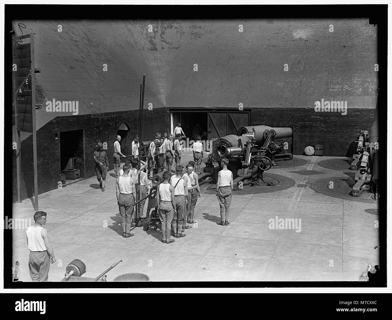 This image shows the interior of a fort, likely from the 19th century ...