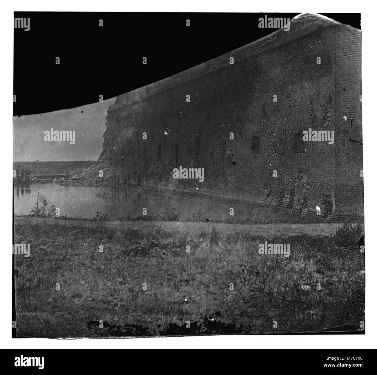 This photograph shows the front view of Fort Pulaski, Georgia, a ...