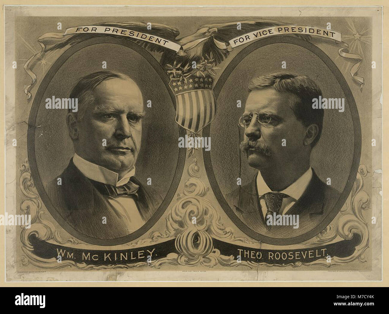 A political image highlighting William McKinley and Theodore Roosevelt ...