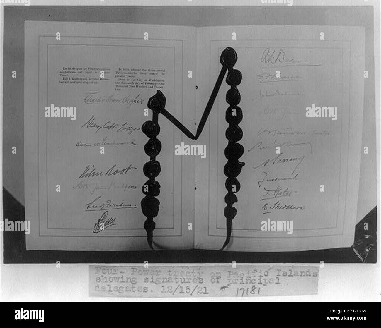 A historic photograph of the Four-Power Treaty on Pacific Islands ...