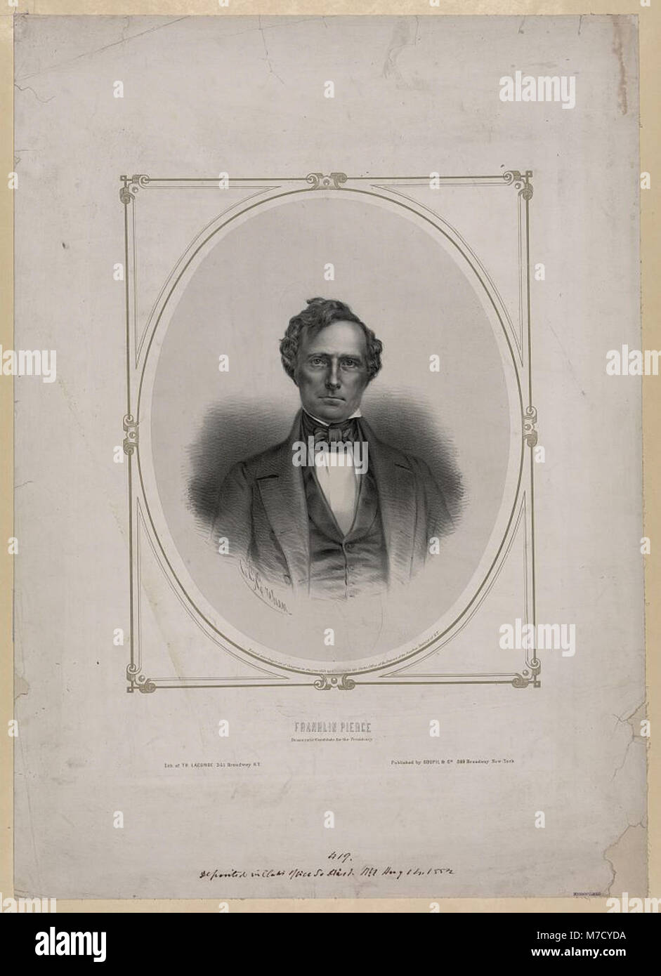 Portrait of Franklin Pierce, the 14th President of the United States ...