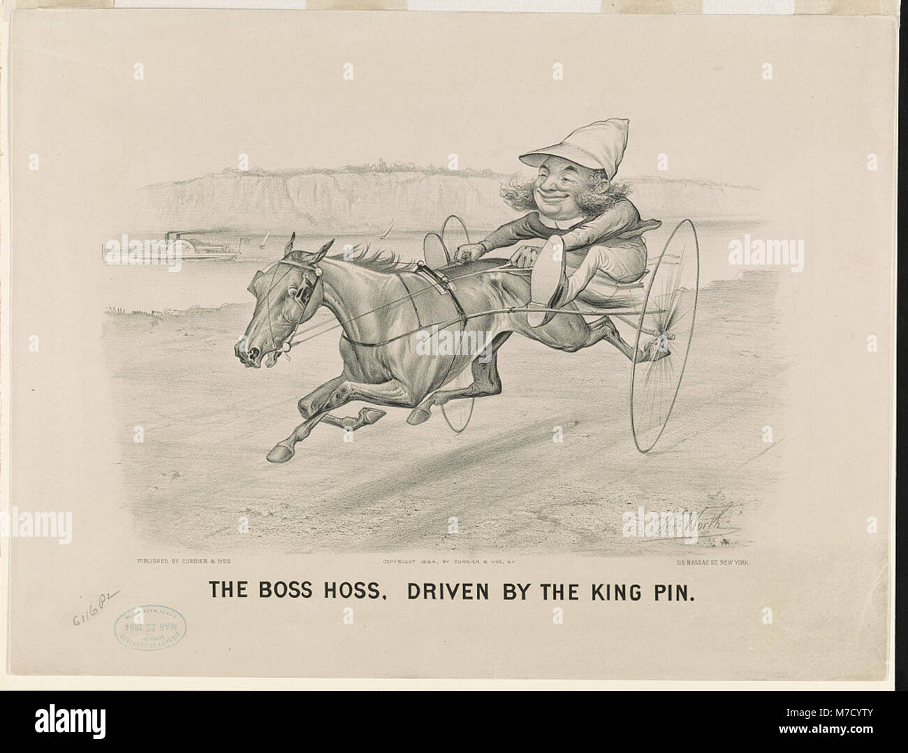 A historic image of a large car, known as 'The Boss Hoss,' driven by ...