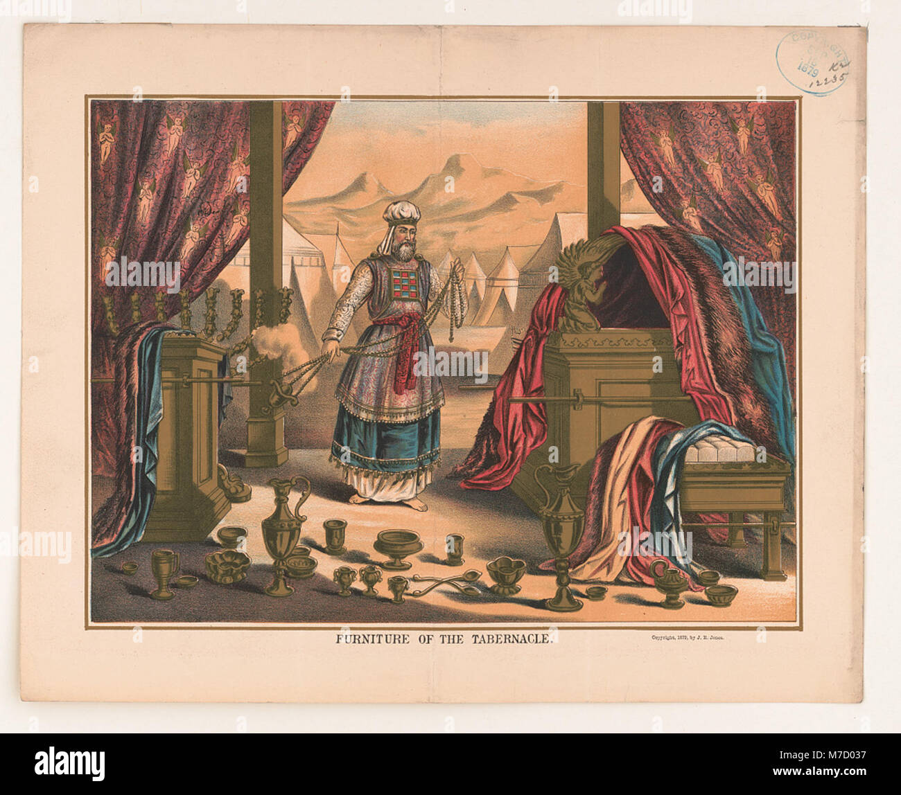 This image depicts the furniture of the Tabernacle, a significant ...