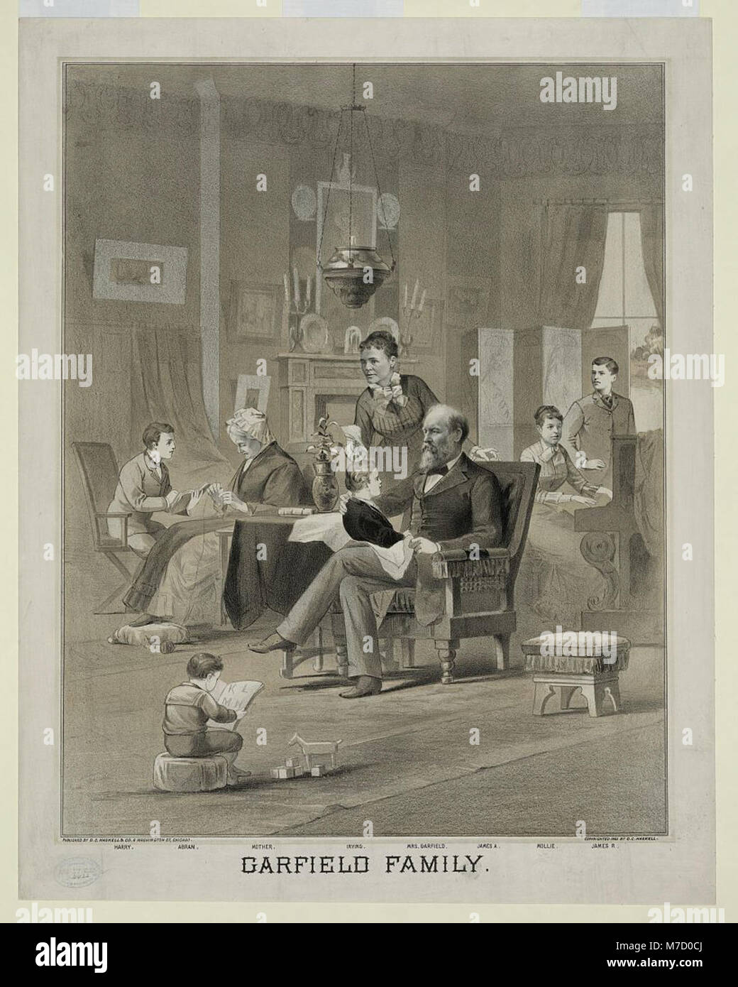 This photograph depicts members of the Garfield family, offering a ...