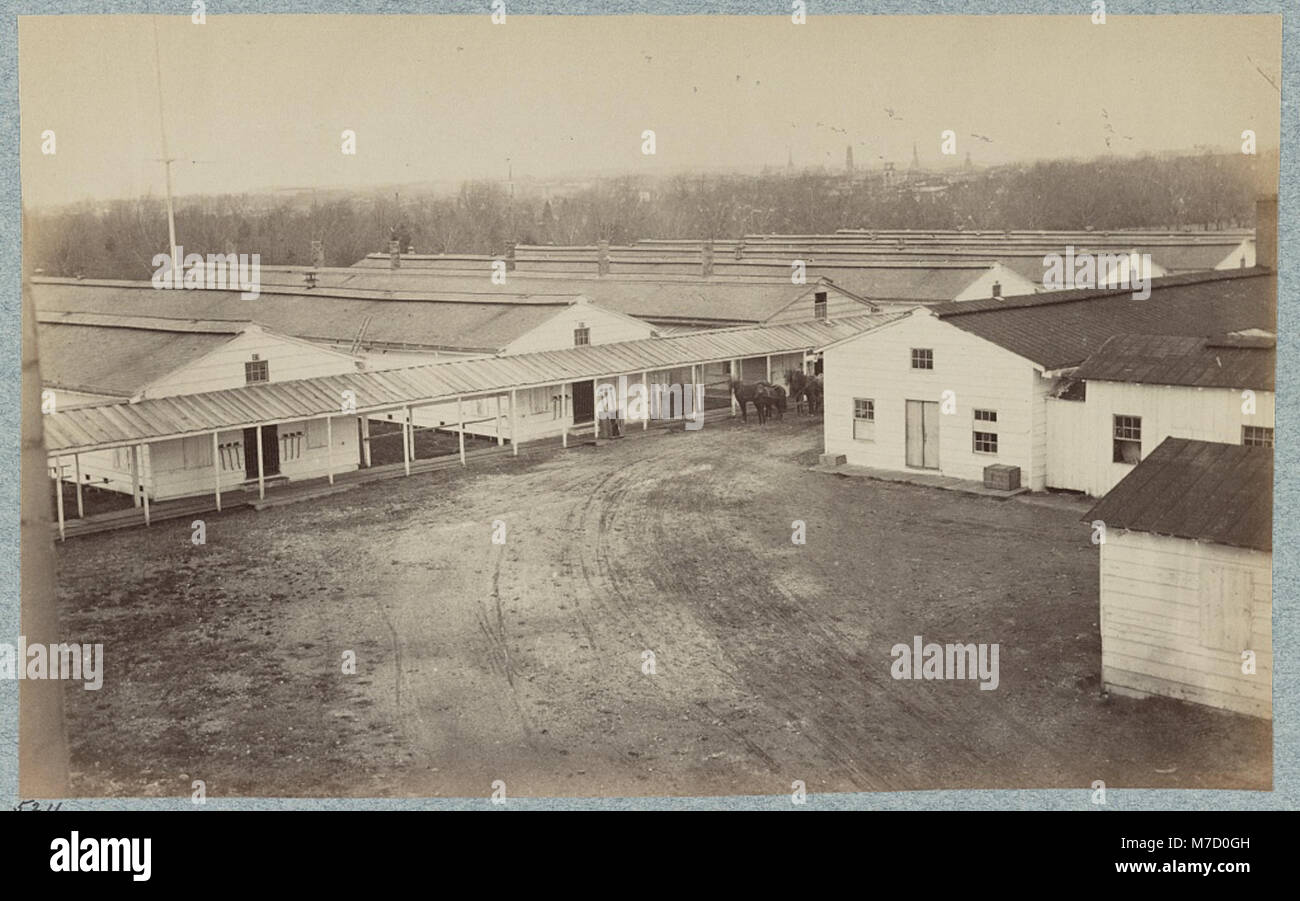 The photograph shows the Geisboro stables located outside Washington, D ...