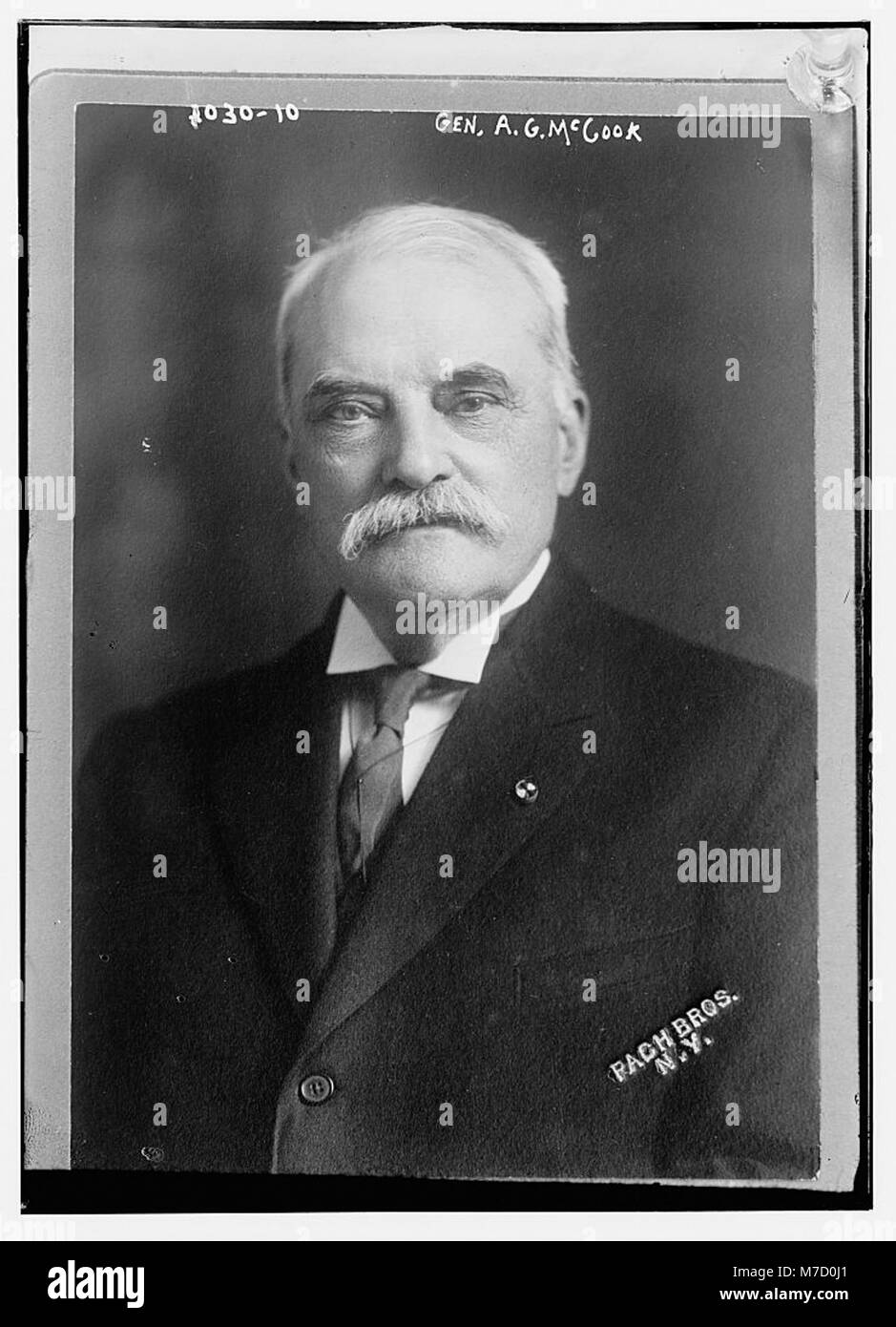A formal portrait of General A.G. McCook, captured by Pach Bros. studio ...
