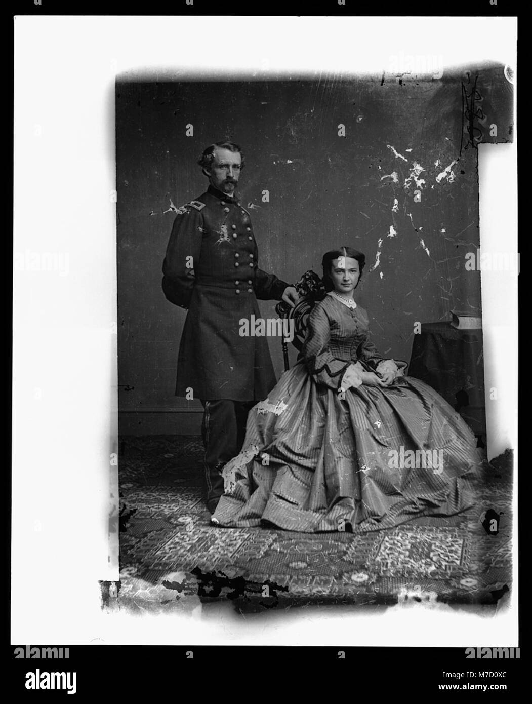 A photograph of General George Custer and his wife, showcasing their ...