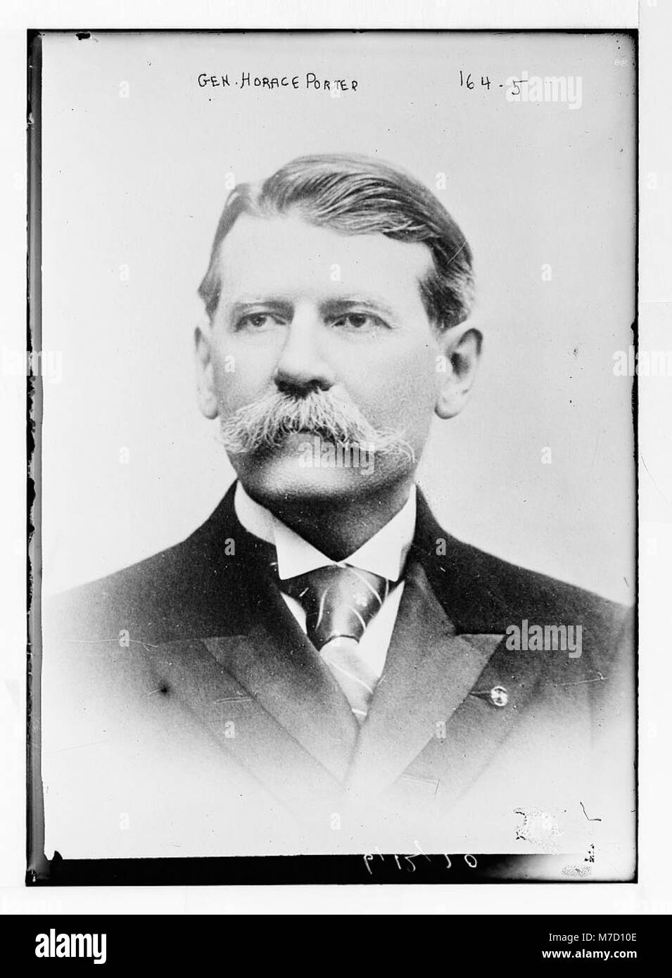 A bust portrait of General Horace Porter, capturing his likeness and ...
