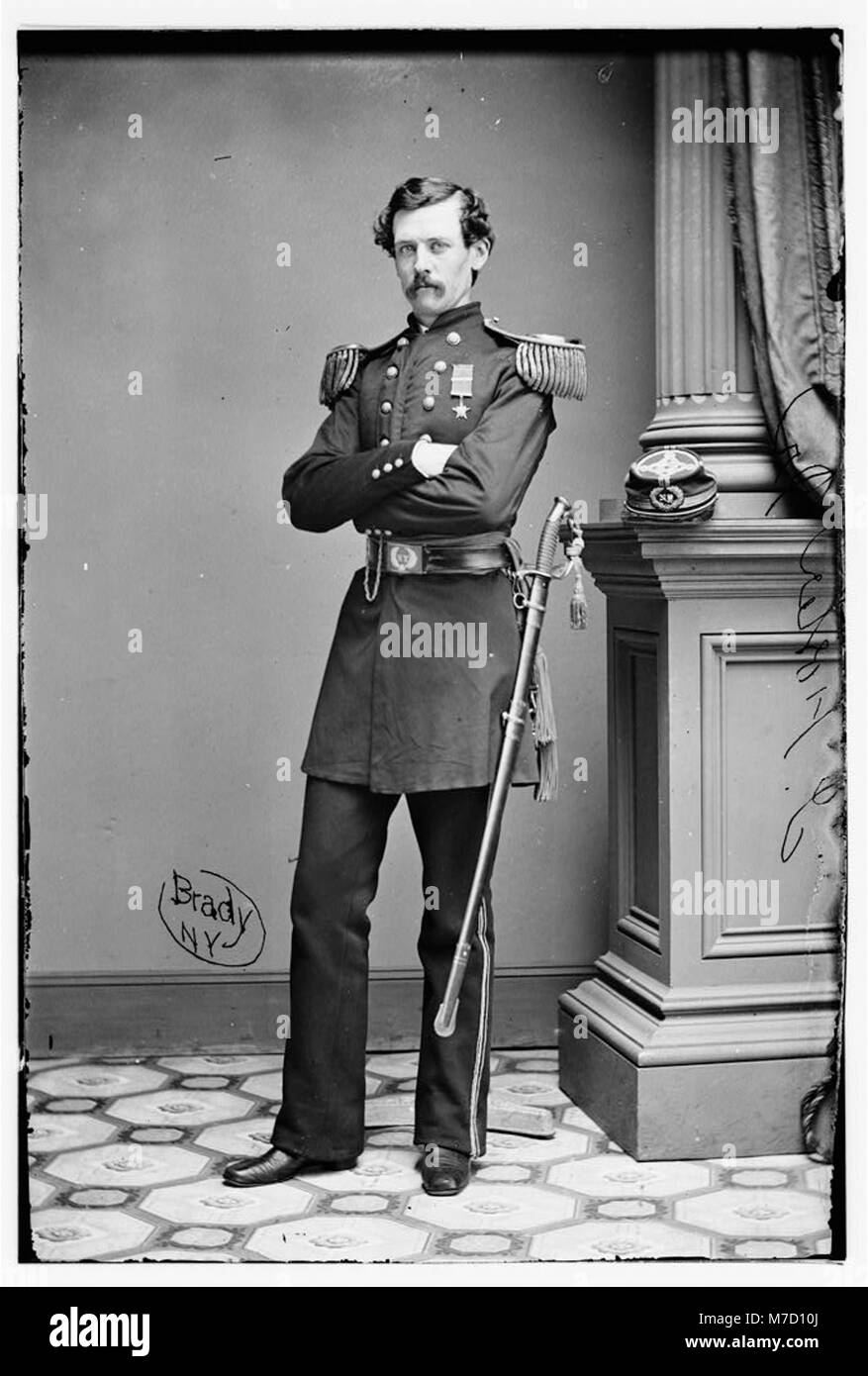 This portrait depicts General J.A. Foster, an important military figure ...