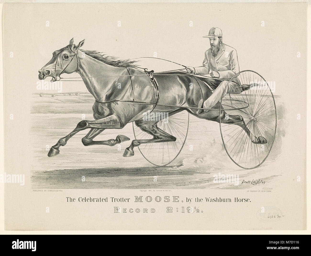 Moose, a celebrated trotting horse bred by Washburn, set a speed record ...