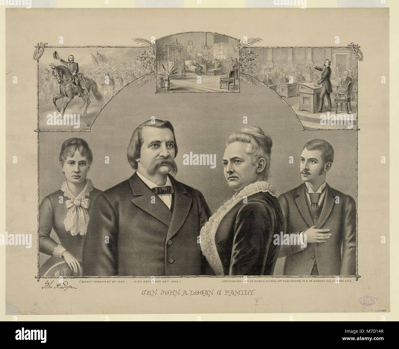 This portrait features General John A. Logan, a prominent figure in the ...