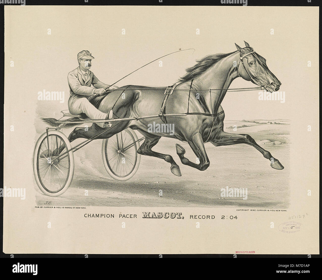 A photo of the champion pacer horse, Mascot, known for setting a record ...