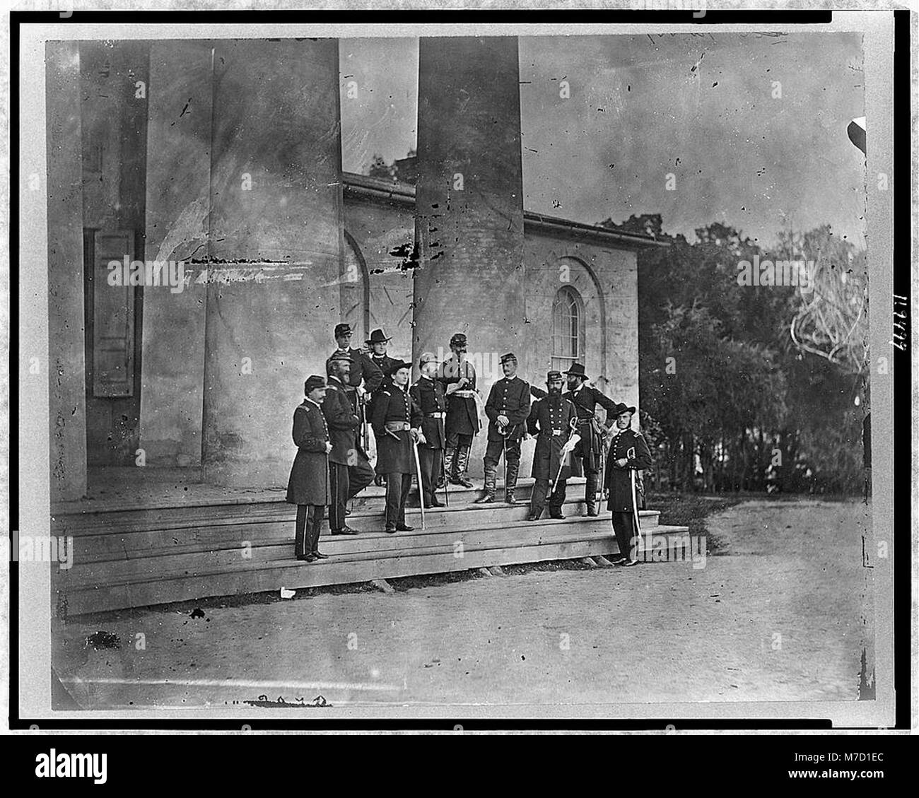 This photograph features General Samuel P. Heintzelman and his staff in ...