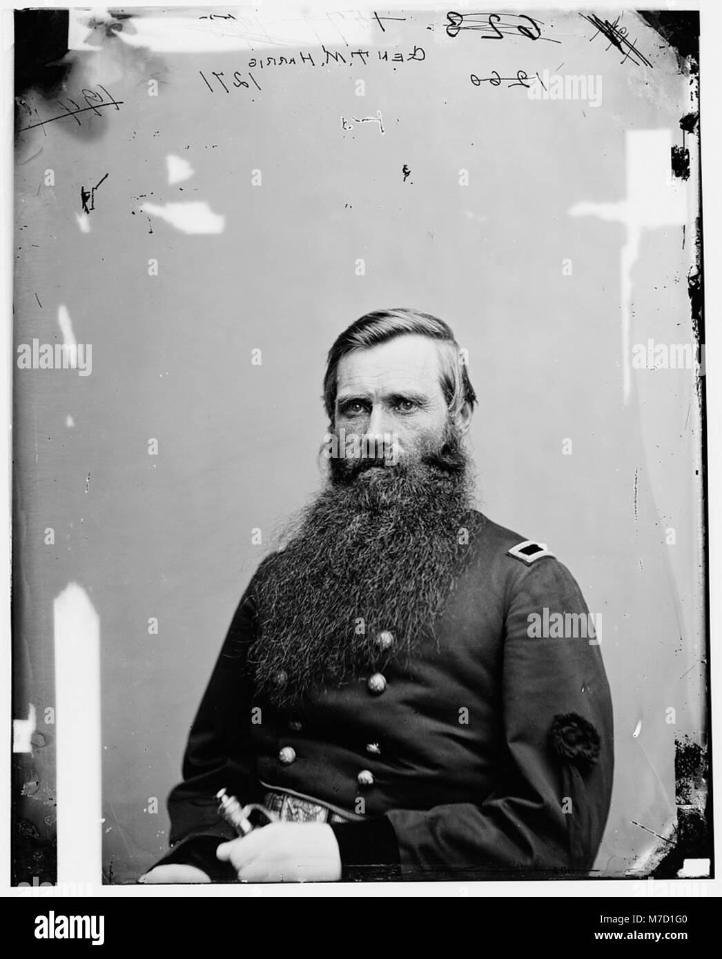 A portrait of General T.M. Harris, a U.S. Army officer, captured in ...