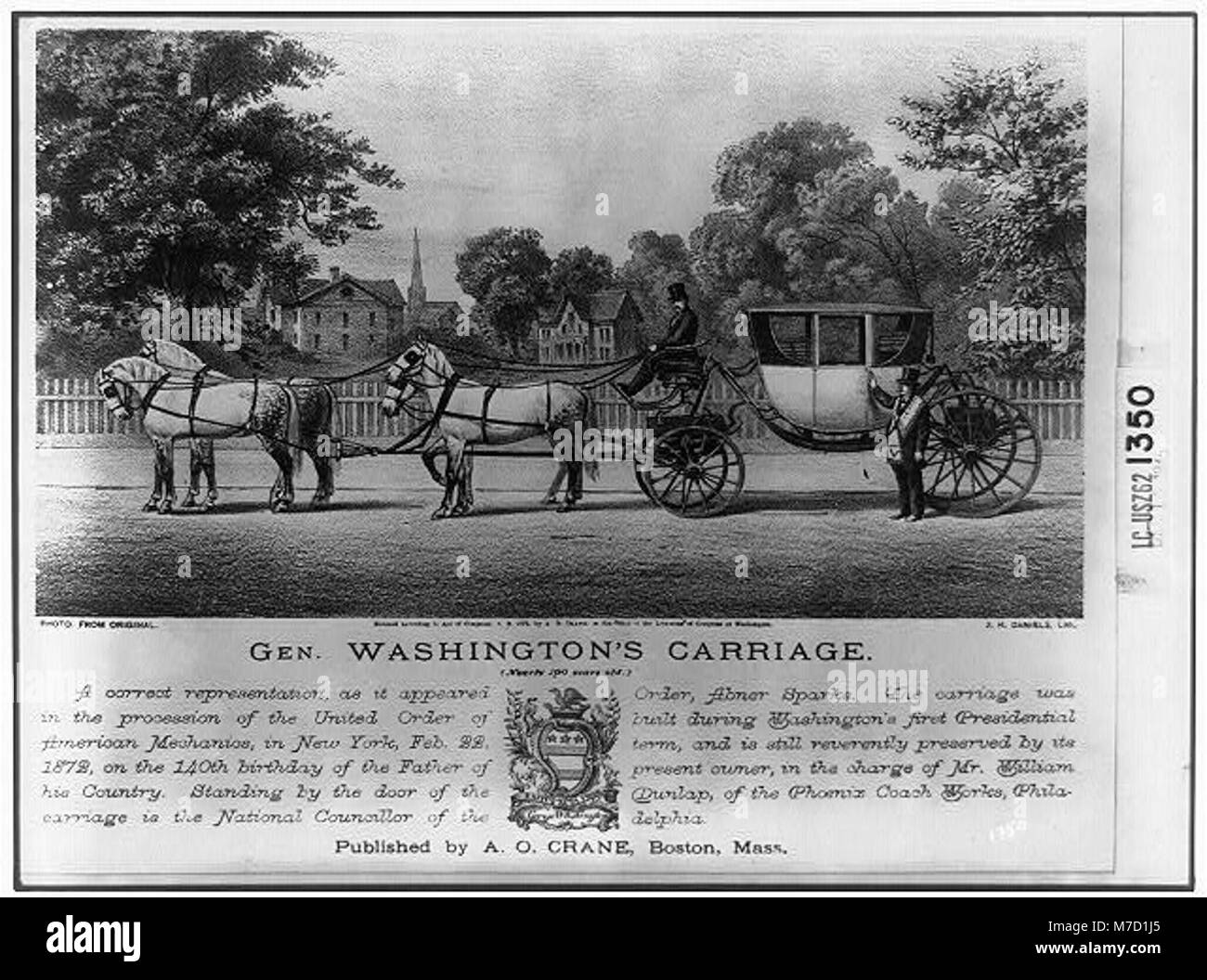 A historical photograph of General George Washington's carriage ...