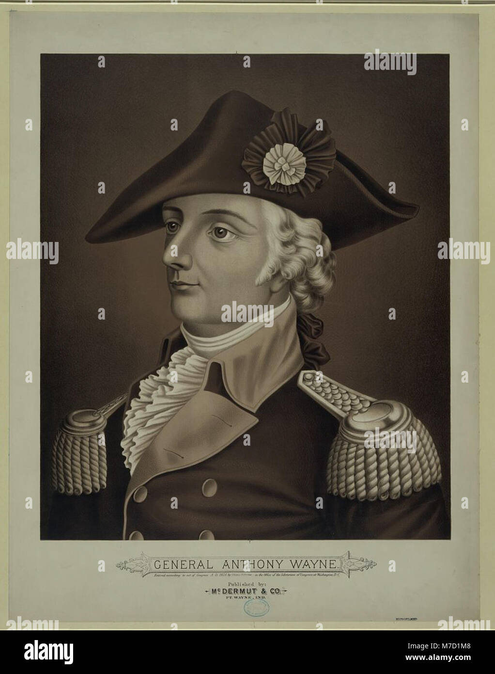A portrait of General Anthony Wayne, a prominent military leader in the ...