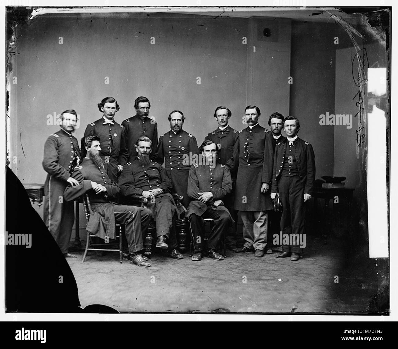 General Daniel Dustin, along with his staff, is depicted in this ...