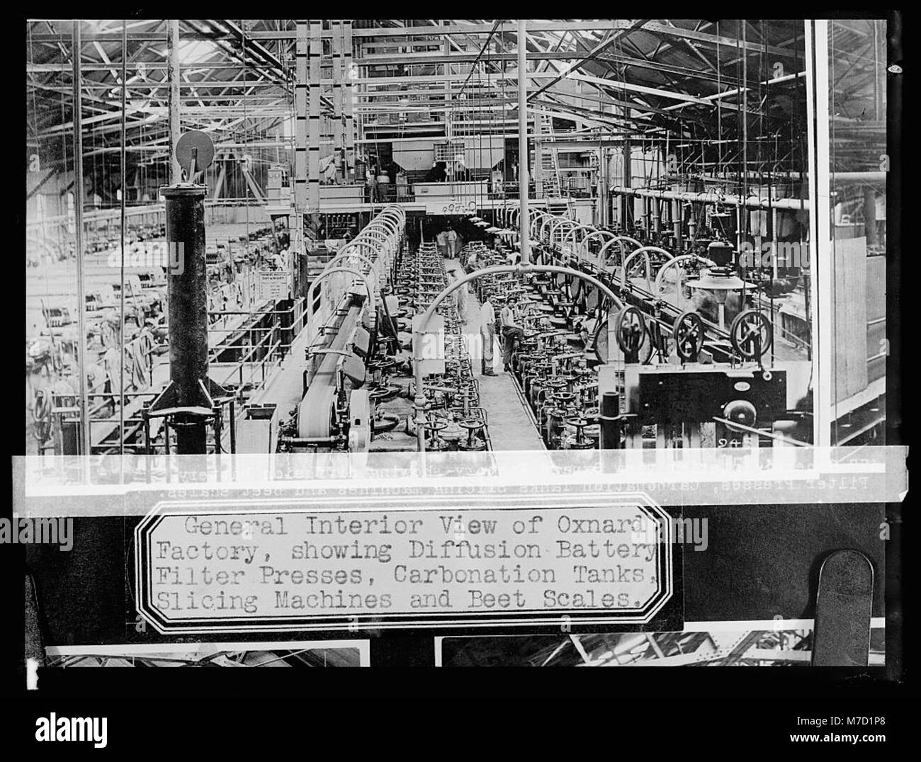 This interior view of a factory in Oxnard, California, depicts various ...