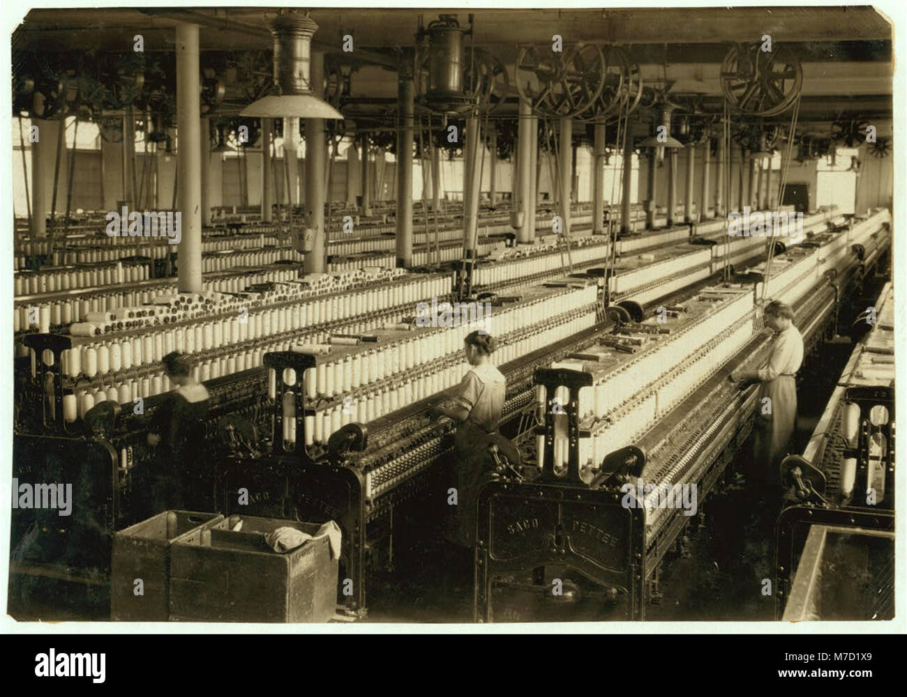 A general view of the spinning room in the Indian Orchard Cotton Mill ...