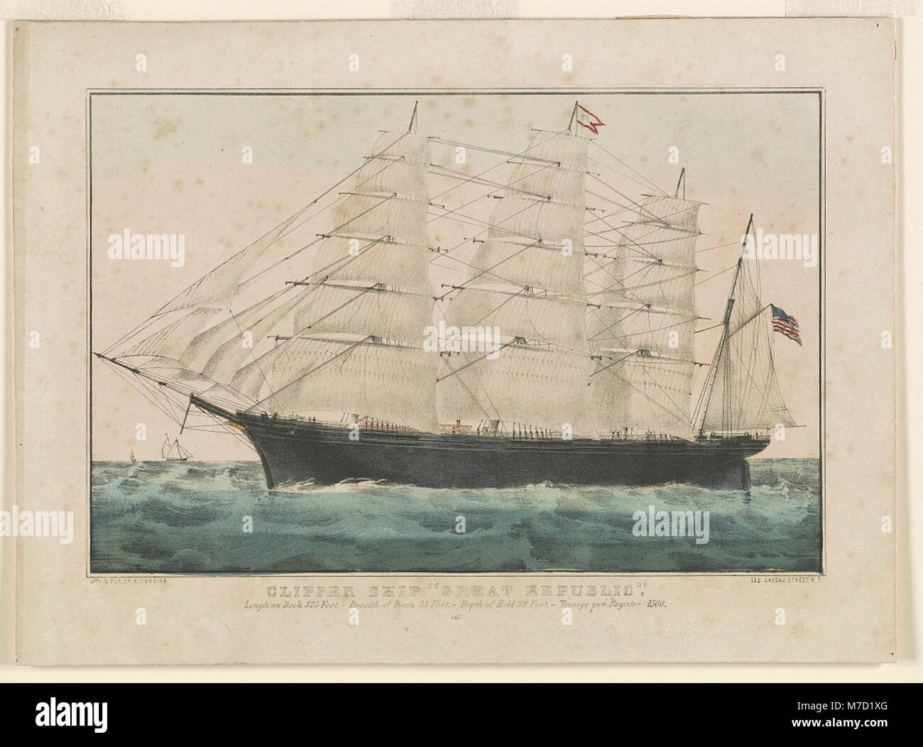 The 'Great Republic,' a historic clipper ship, with specifications ...
