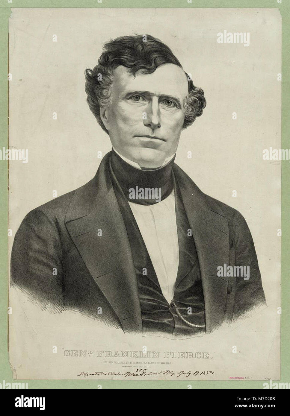 General Franklin Pierce, the 14th President of the United States, shown ...