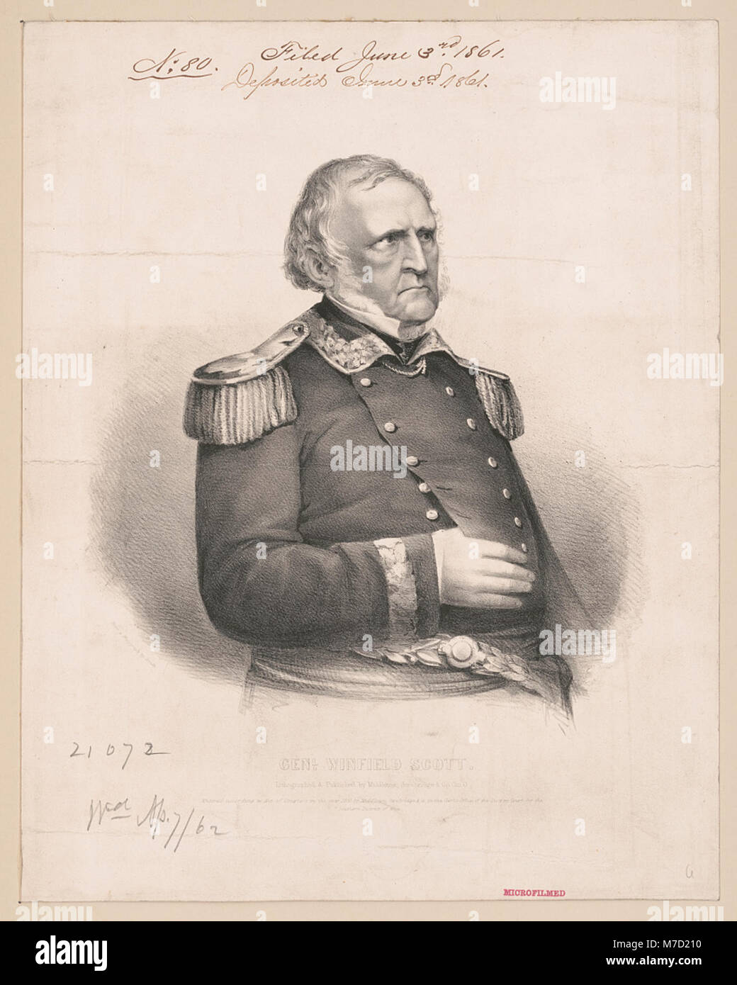A portrait of General Winfield Scott, a prominent U.S. military leader ...