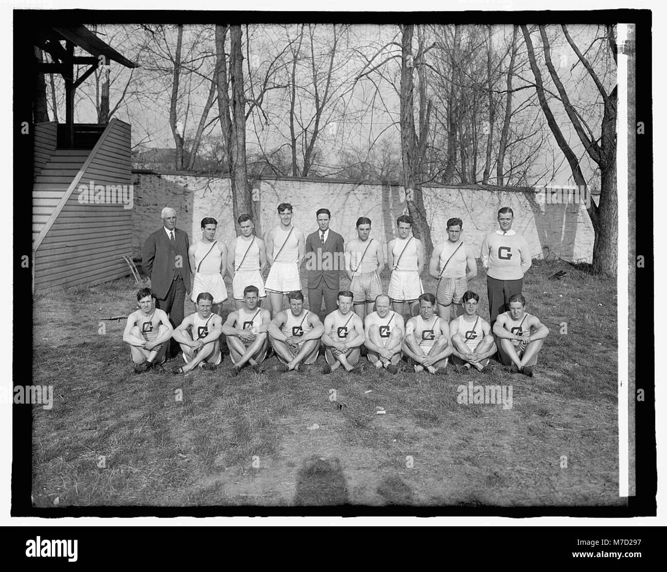 This photograph features the Georgetown University track team ...