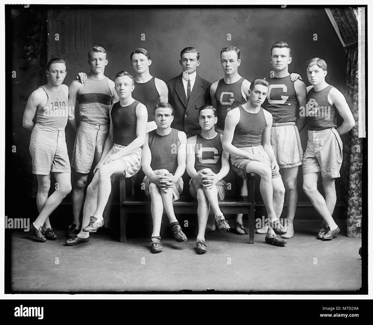 This photograph showcases the Georgetown Varsity Track Team, a notable ...