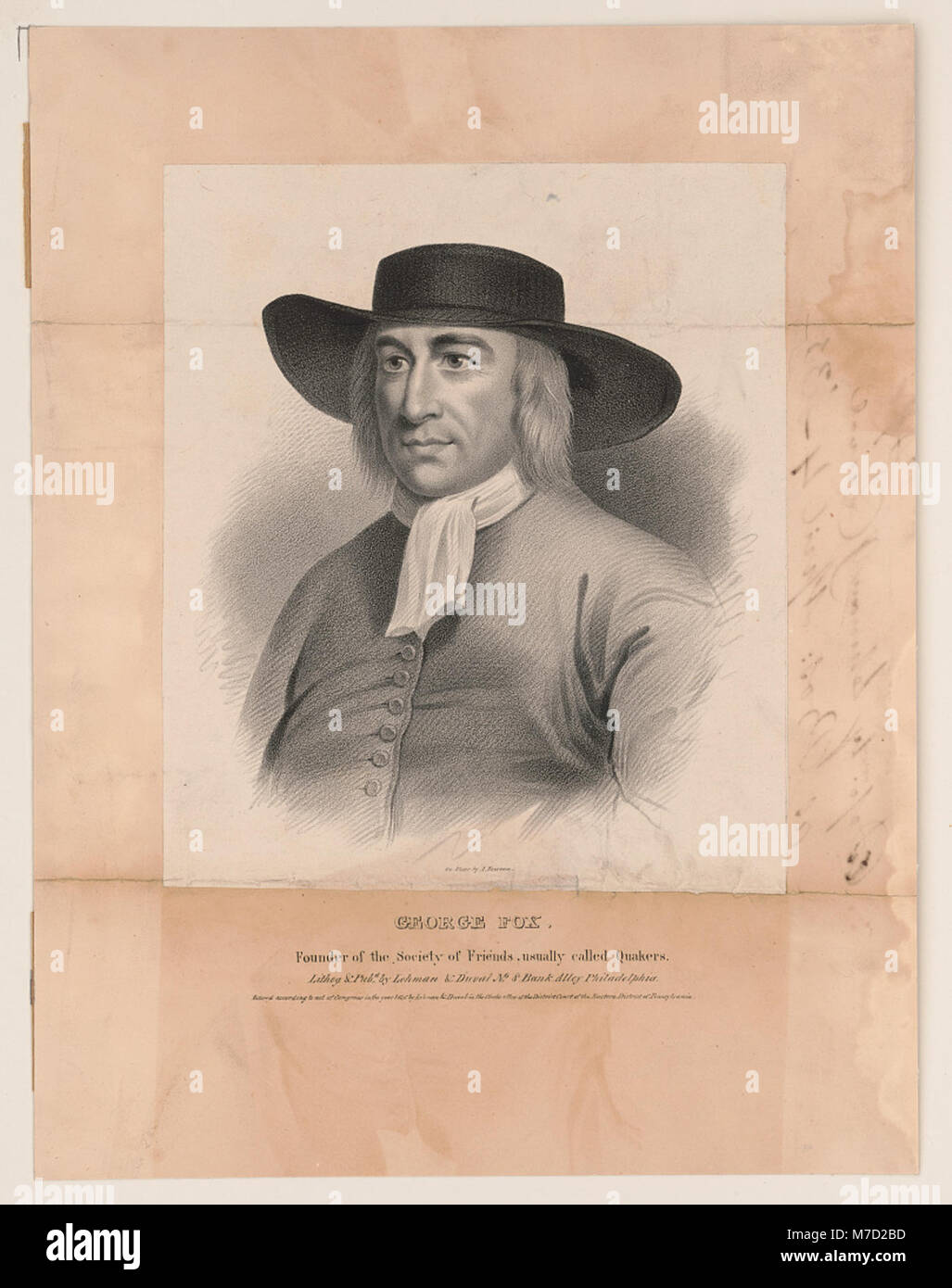 A portrait of George Fox, the founder of the Religious Society of ...