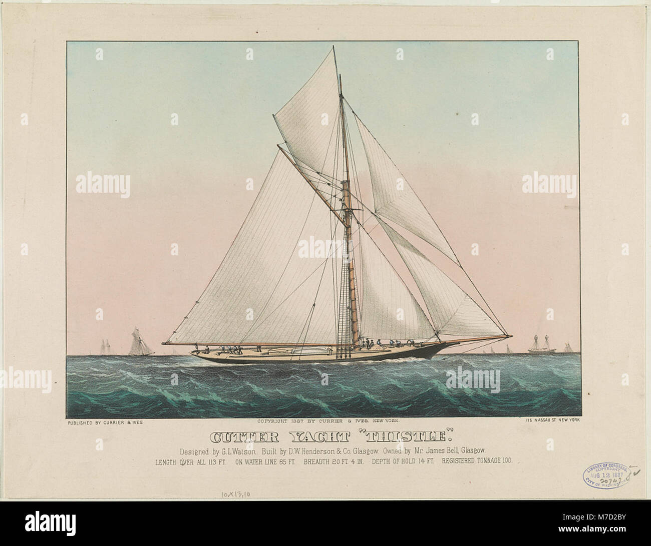 This photograph shows the Cutter Yacht 'Thistle,' designed by G.L ...