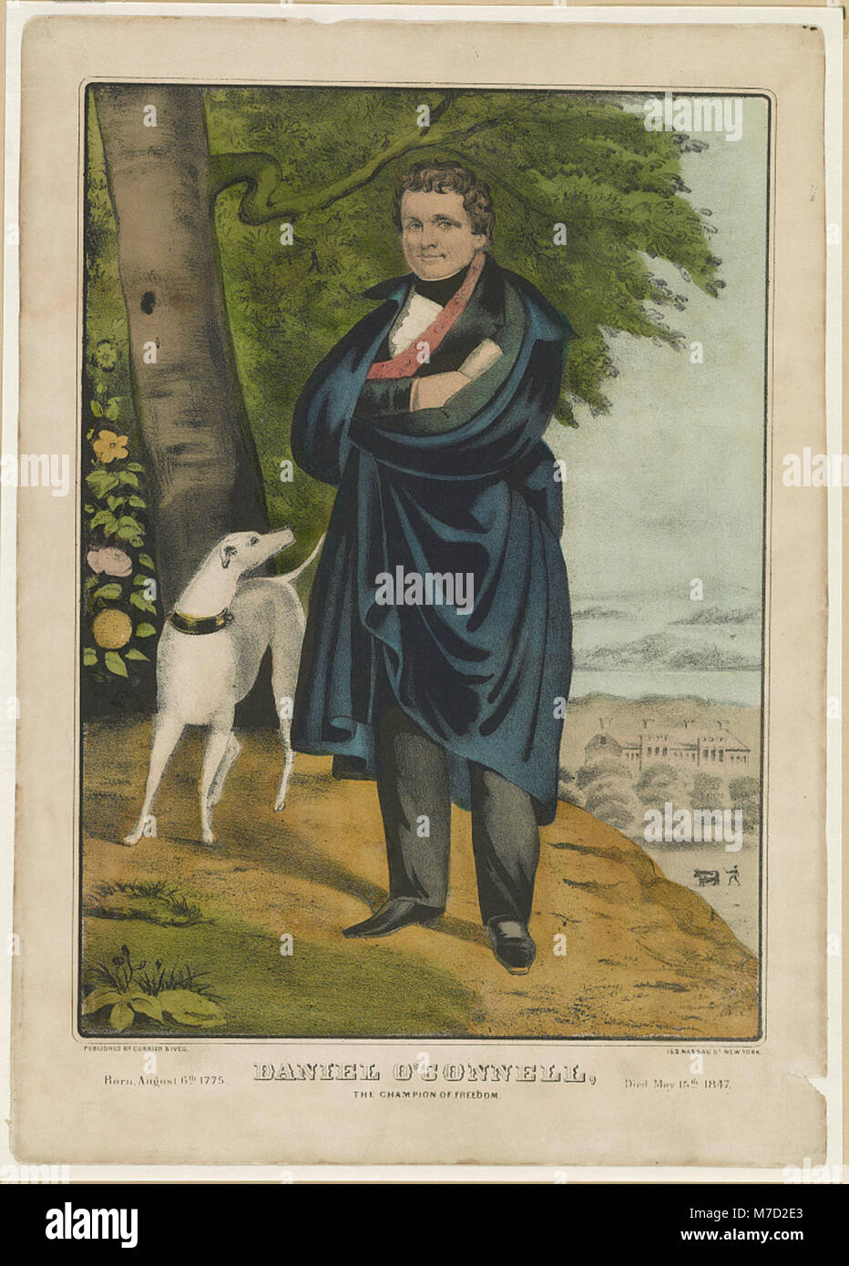 A historical portrait of Daniel O'Connell, a prominent Irish political ...