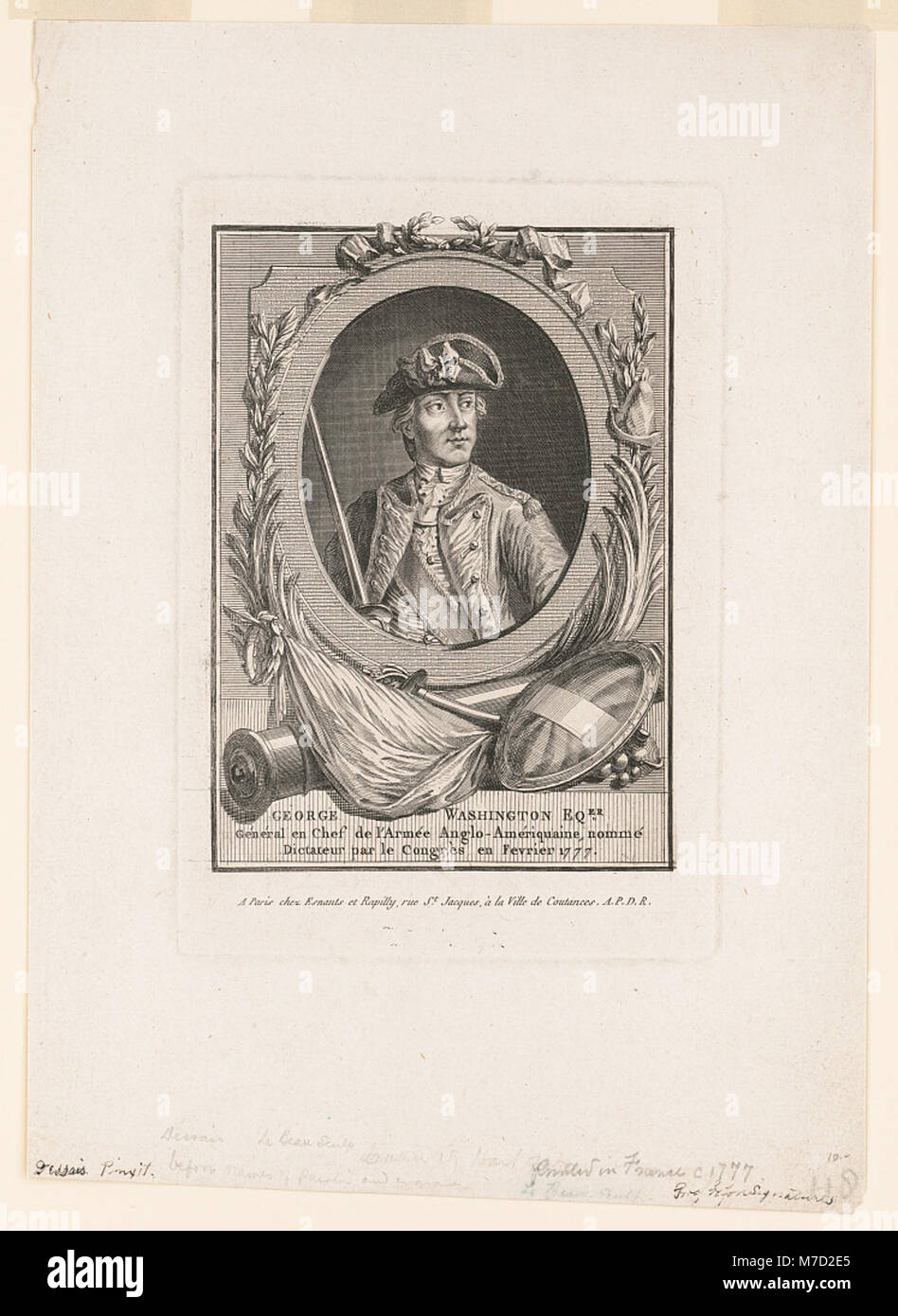 A historical image of General George Washington, Commander-in-Chief of ...