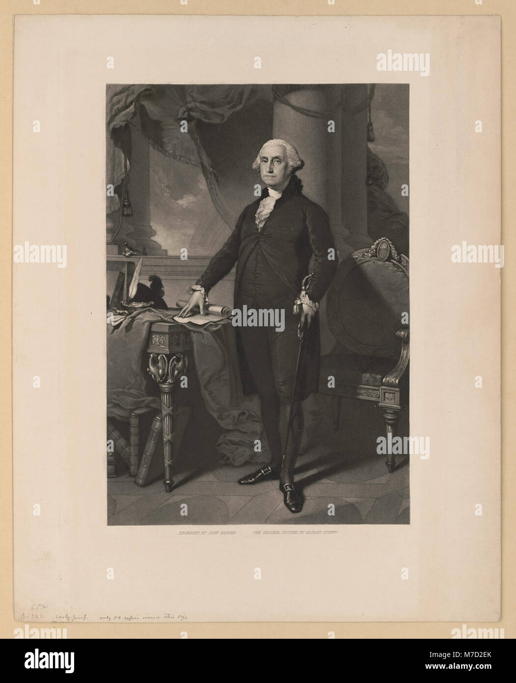 A famous portrait of George Washington, the first President of the ...