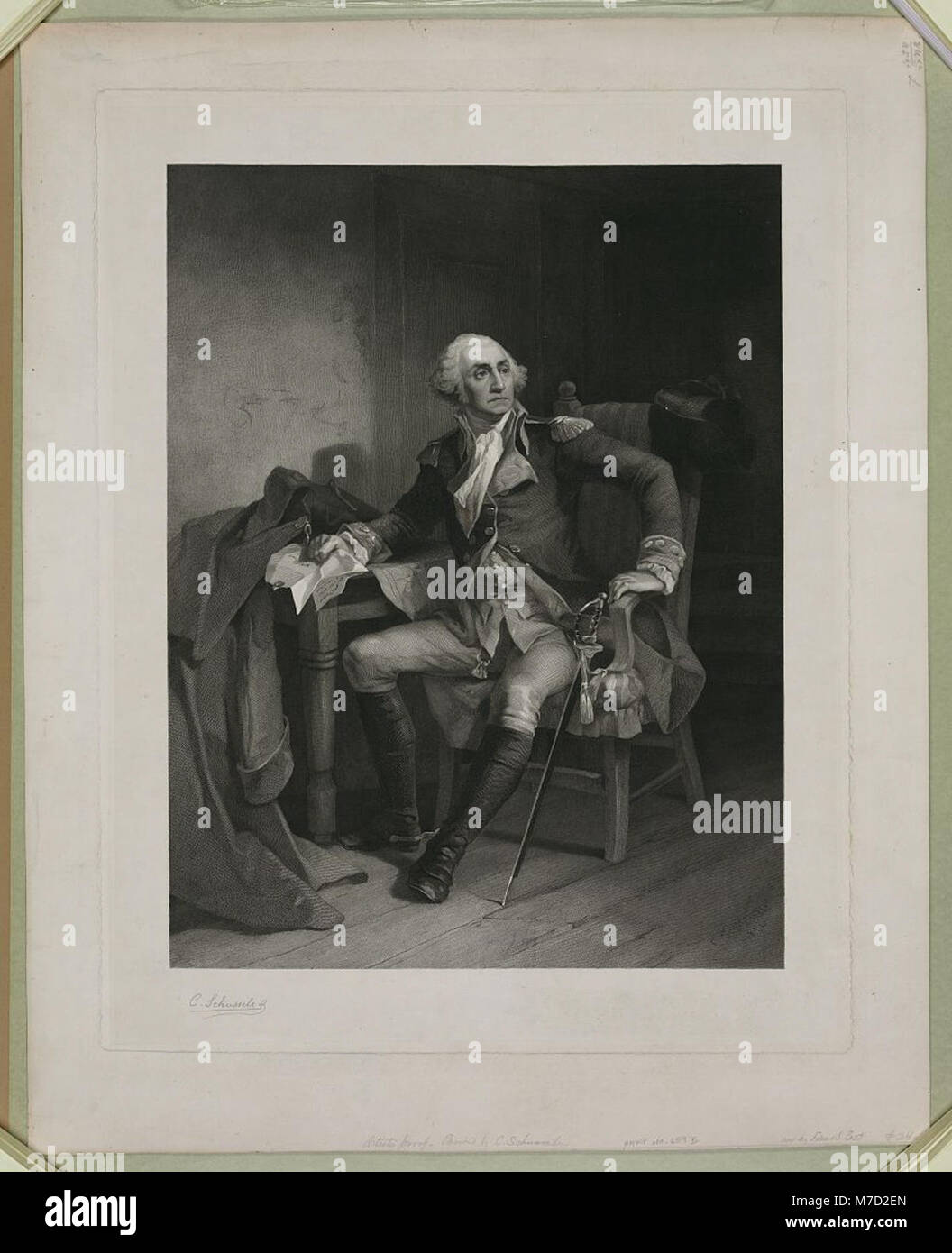 A portrait of George Washington, the first President of the United ...