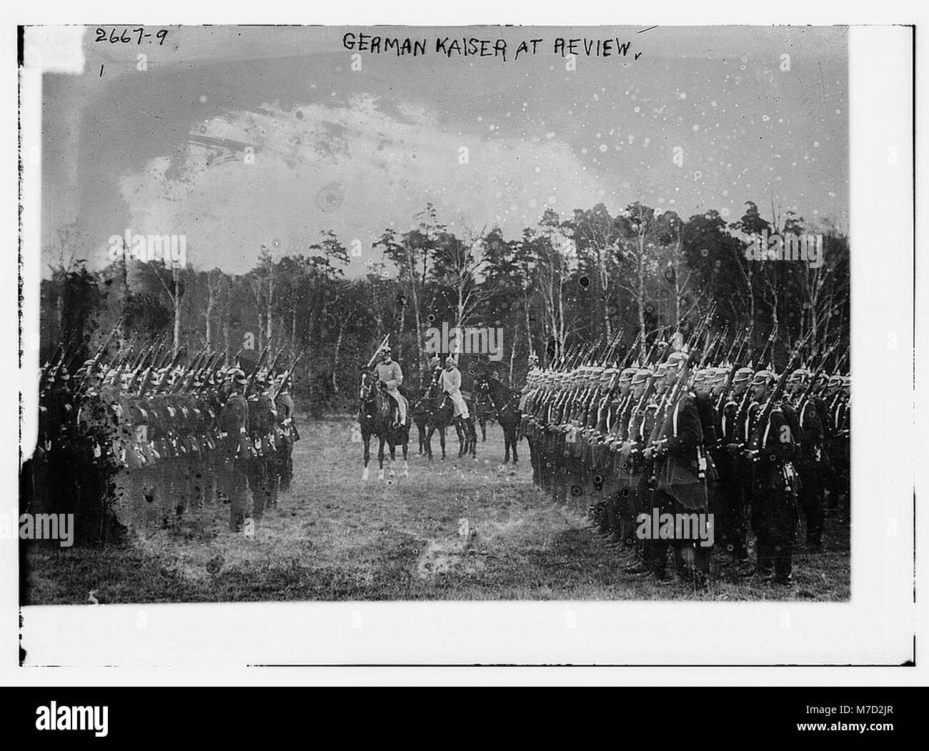 A photograph of the German Kaiser at a military review, showcasing ...