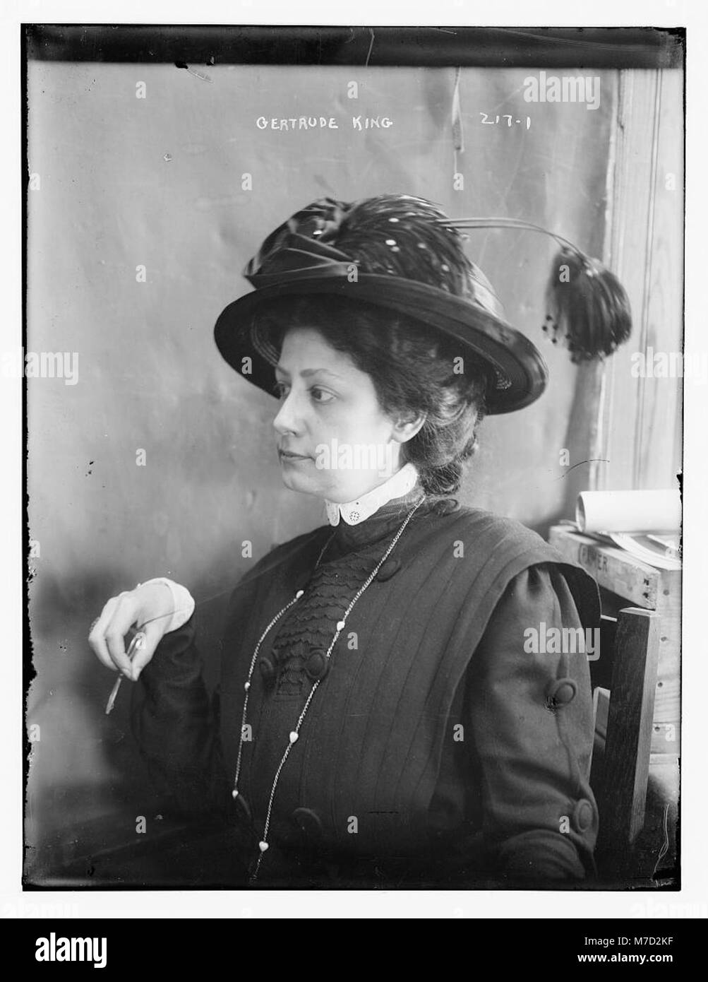 This portrait of Gertrude King captures her image as a prominent figure ...