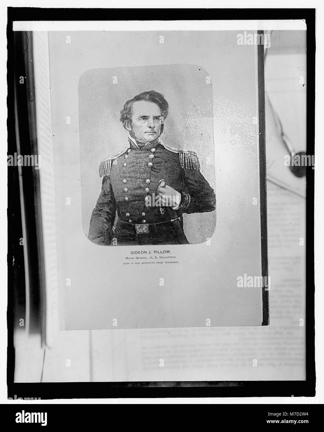 A portrait of Major General Gideon J. Pillow, a prominent figure in the ...