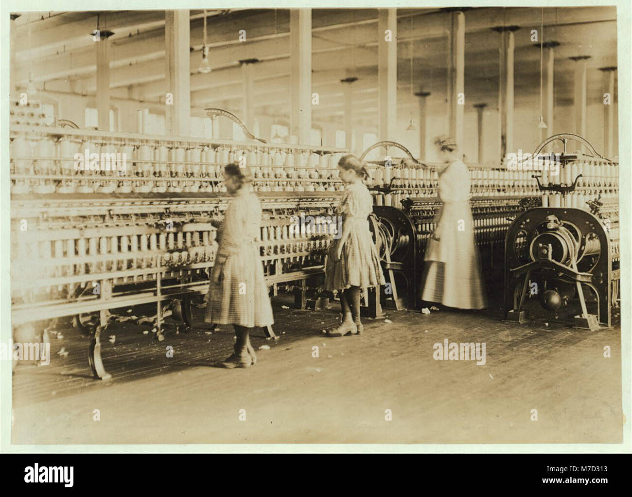 A photograph depicting girls working at Daniel Mill in Lincolnton ...