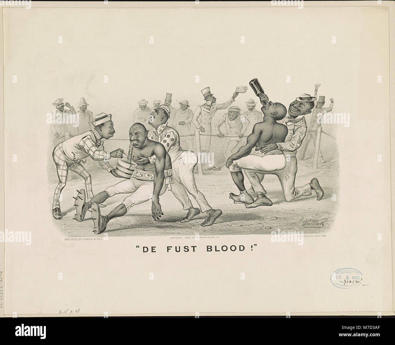 The phrase 'De fust blood!' is likely a historic reference, possibly ...