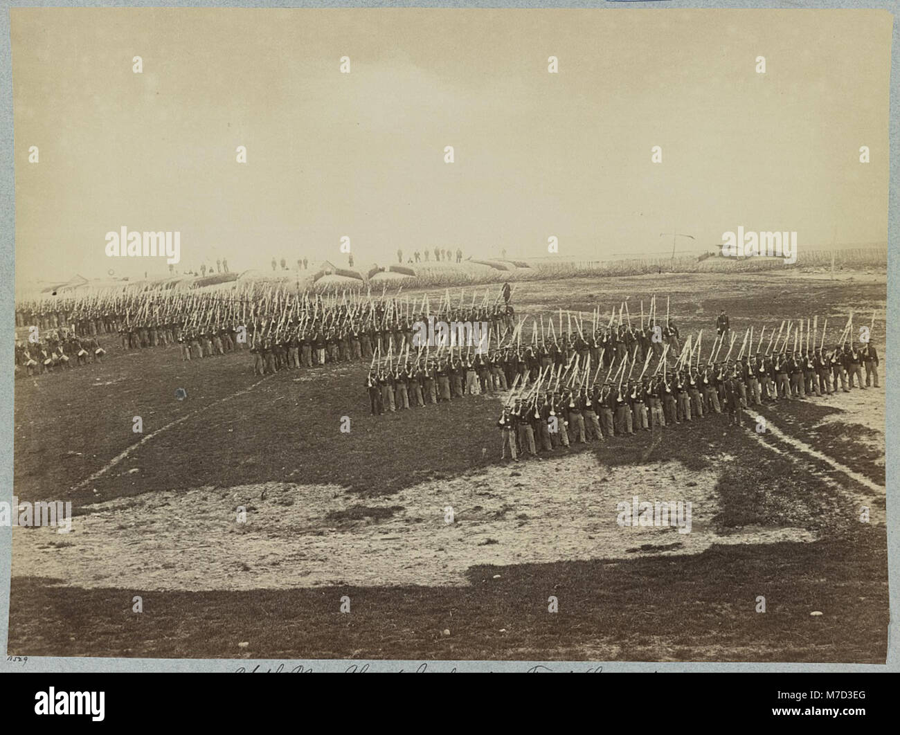 This photograph shows the 26th New York Infantry stationed at Fort Lyon ...