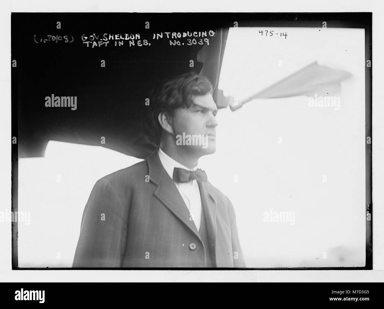 A photograph of Governor Sheldon introducing William Howard Taft during ...