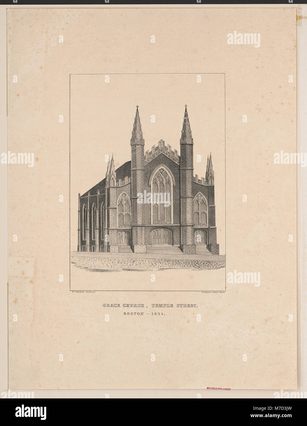 Grace Church on Temple Street in Boston, built in 1835, is a historical ...