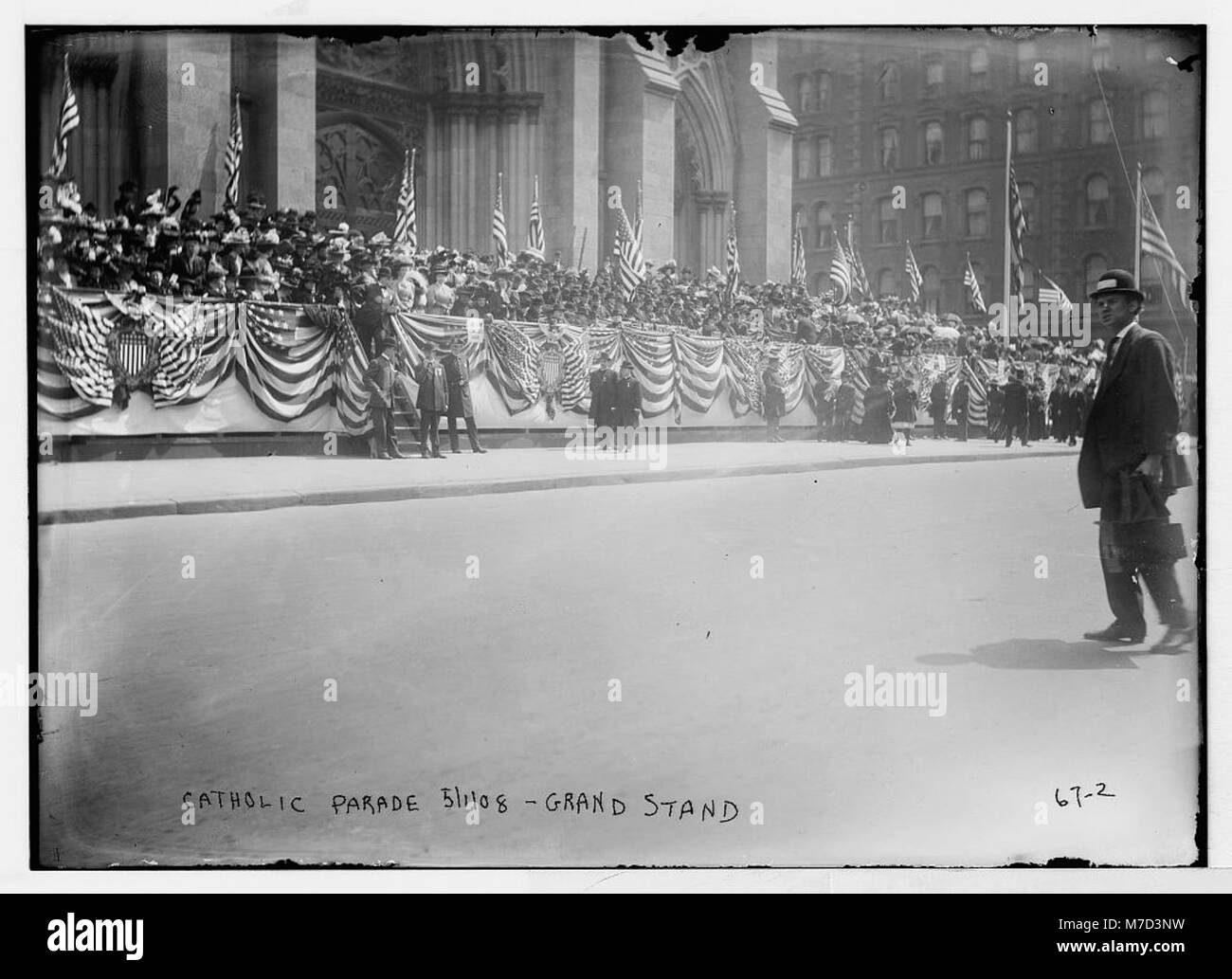 This image shows the grandstand during the Catholic Centenary ...