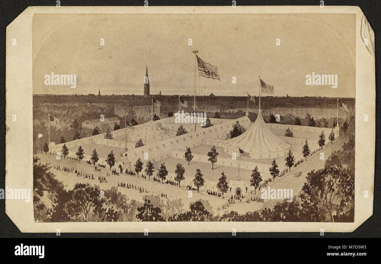 The image captures the Great Central Sanitary Fair held in Logan Square ...