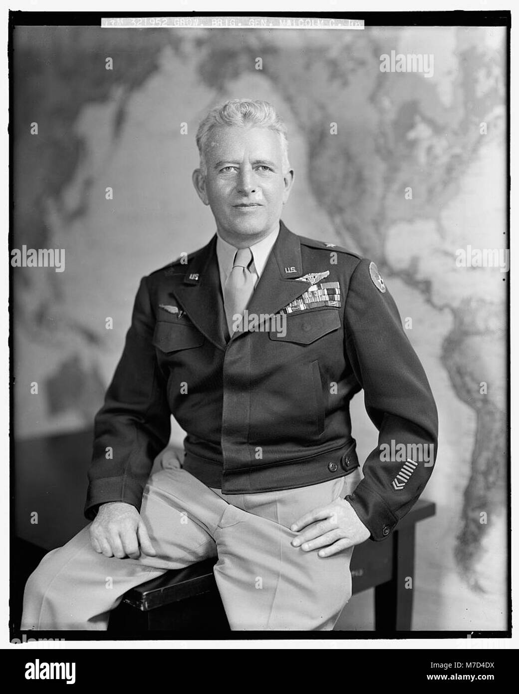A portrait of General Malcolm C. Grow, a significant figure in the U.S ...