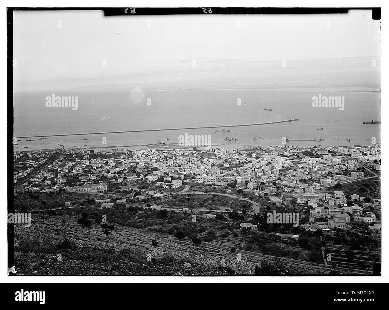 Haifa before harbour complete LOC matpc.04542 Stock Photo - Alamy