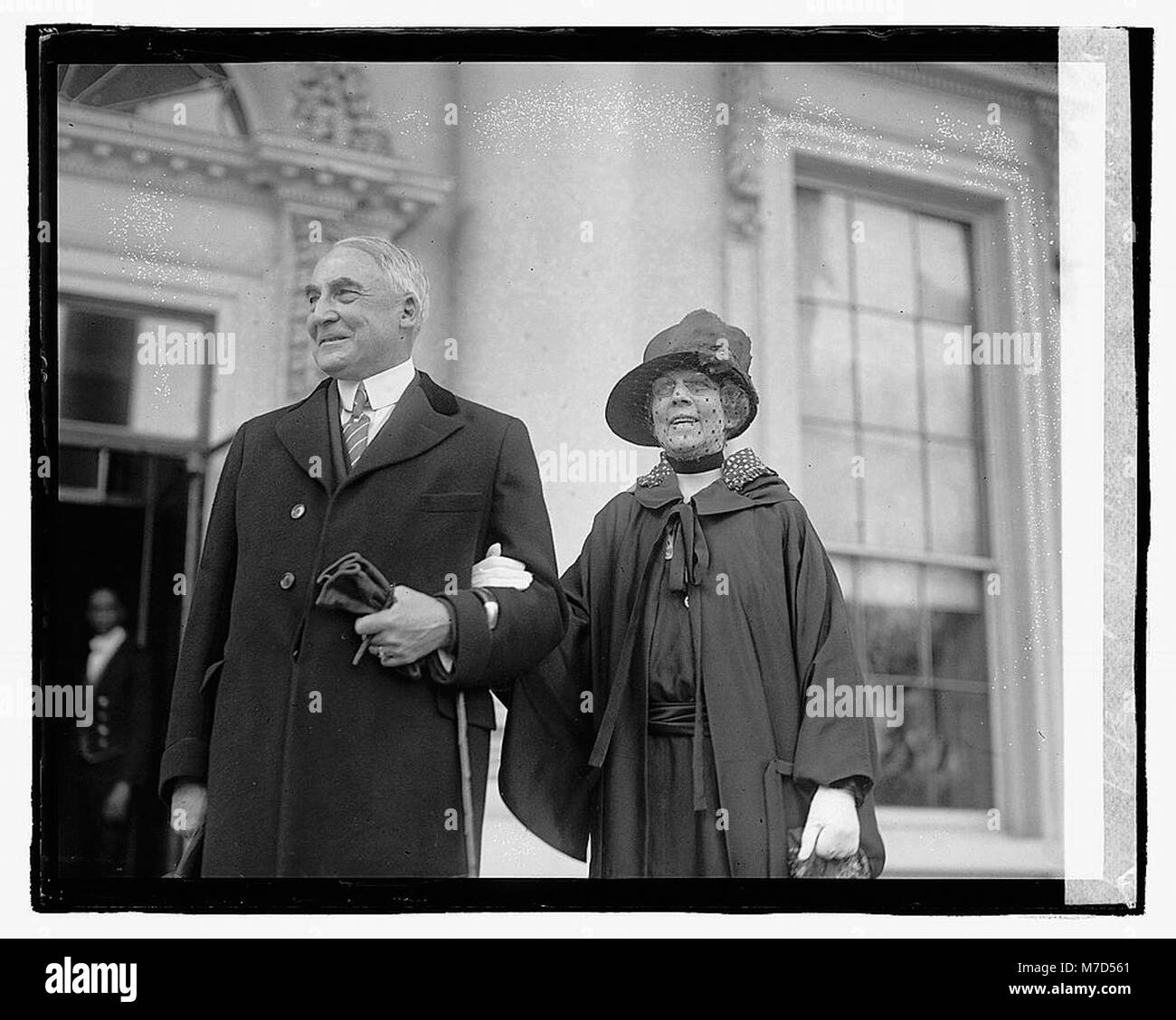 A photograph of President Warren G. Harding and First Lady Florence ...