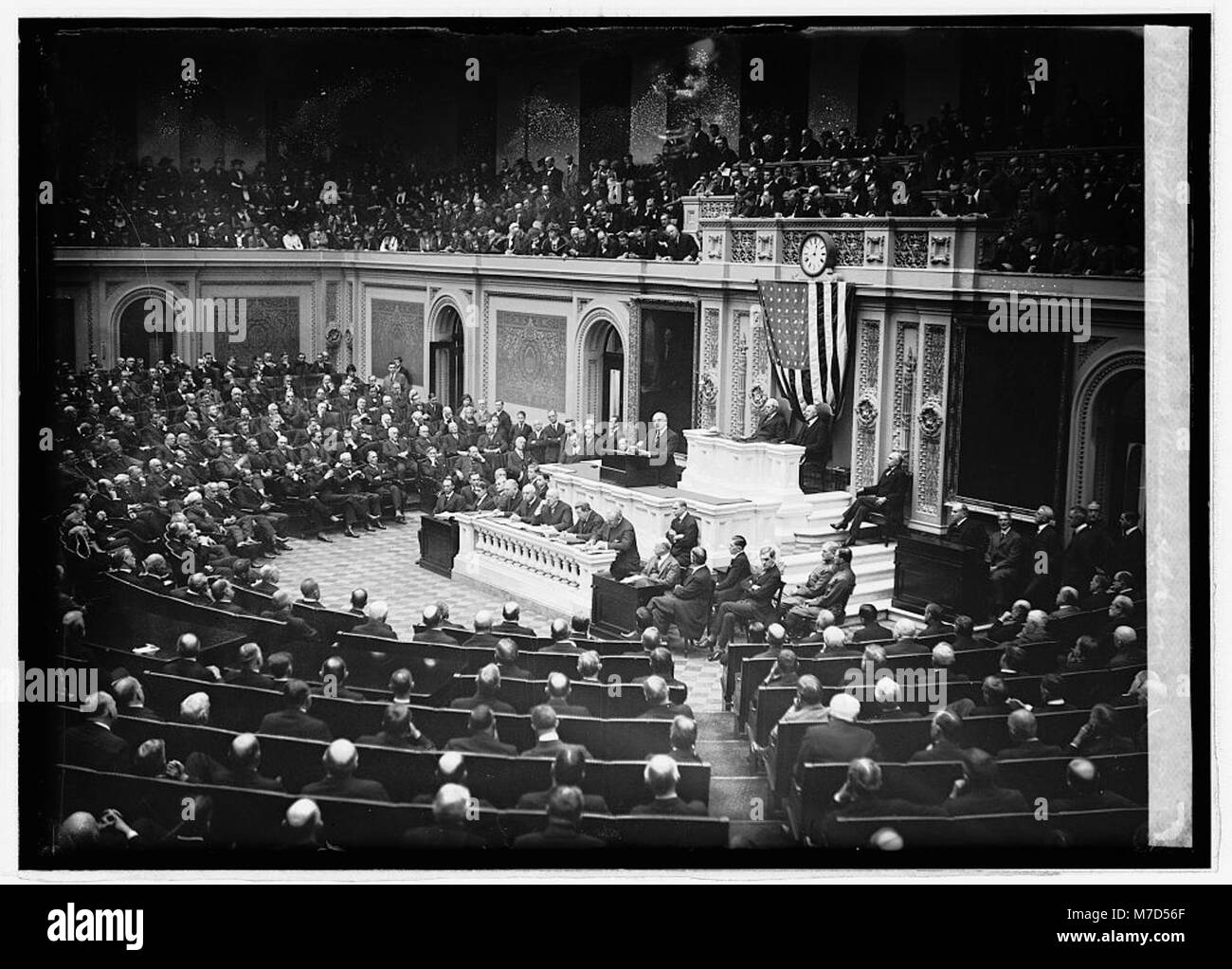 President Warren G. Harding delivers his first annual address to ...